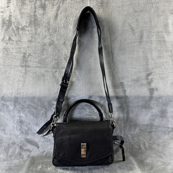 Greyson | Bags | Joy Gryson Shoulder Bag Purse Black Leather Nylon ...
